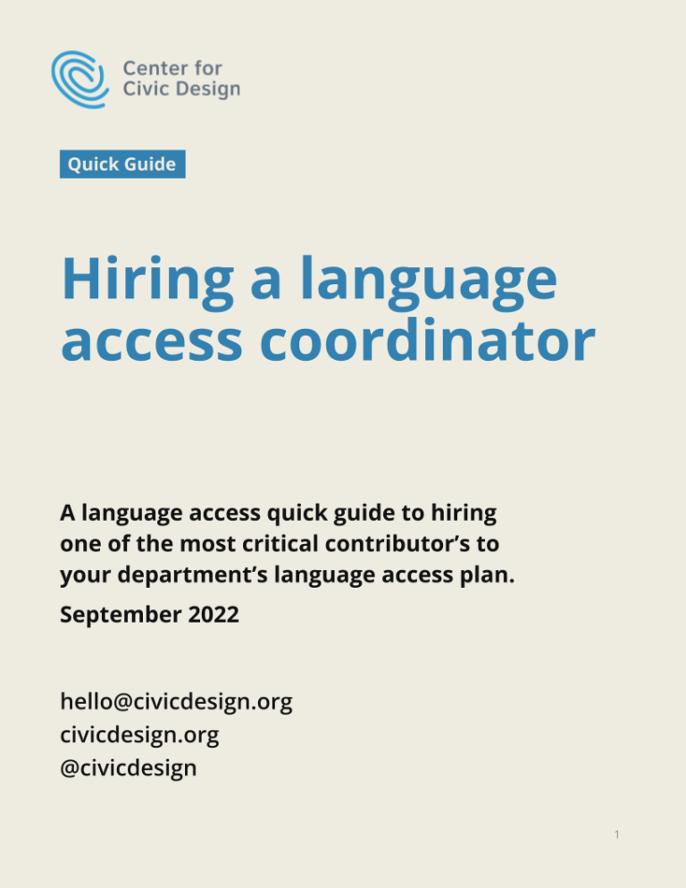 Language access | Center for civic design